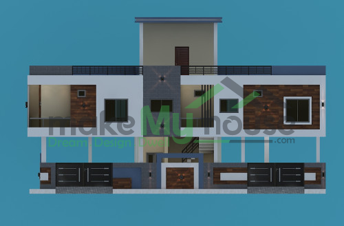 43*62 House plan, 2666 SqFt Floor Plan duplex Home Design- 12592