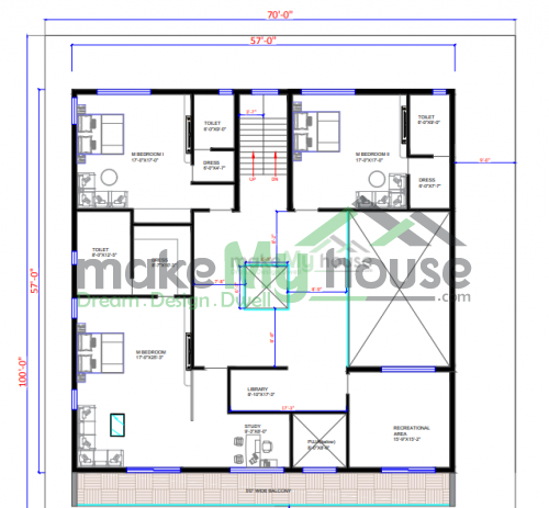 70*100 House plan, 7000 SqFt Floor Plan duplex Home Design- 12662