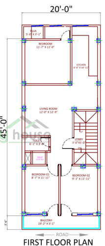 20x45 House plan, 900 SqFt | 4 BHK House Design | 2 Storey Plan