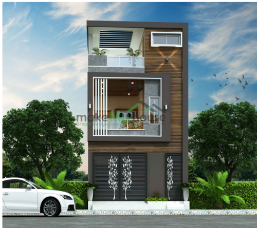 18*54 House plan, 972 SqFt Floor Plan duplex Home Design- 12886