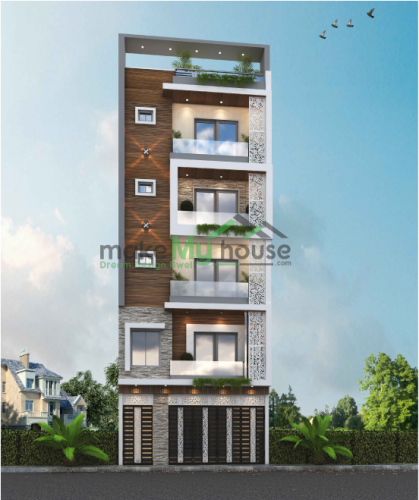 20*65 House plan, 1300 SqFt Floor Plan multistorey Home Design- 12932