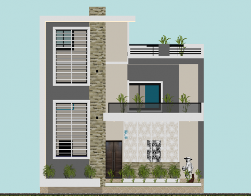 30*70 House plan, 2100 SqFt Floor Plan duplex Home Design- 9704