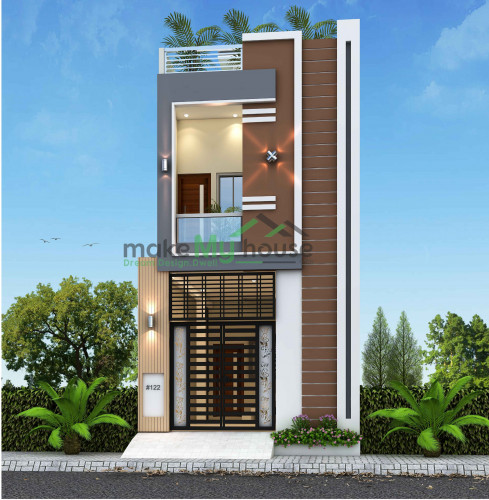 15*45 House plan, 675 SqFt Floor Plan duplex Home Design- 13159