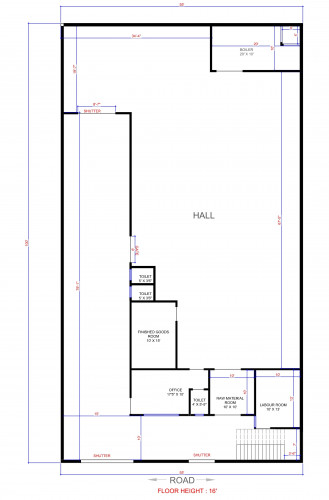 55*100 House plan, 5500 SqFt Floor Plan singlex Home Design- 13235
