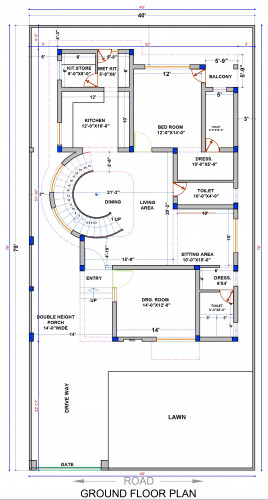 40x80 House plan, 3200 SqFt | 3 BHK House Design | 2 Storey Plan