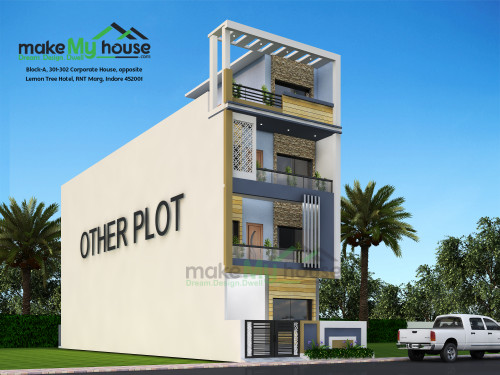 22*80 House plan, 1760 SqFt Floor Plan triplex Home Design- 11374