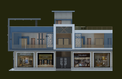 60x40 Shopping complex with rental apartment Plan 2400 SqFt | 2 floor ...