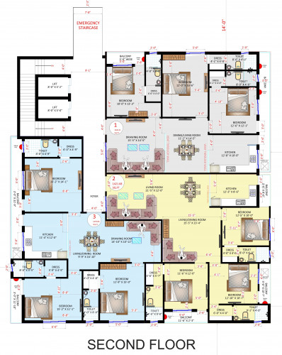 100*110 House plan, 11000 SqFt Floor Plan multistorey Home Design- 13853