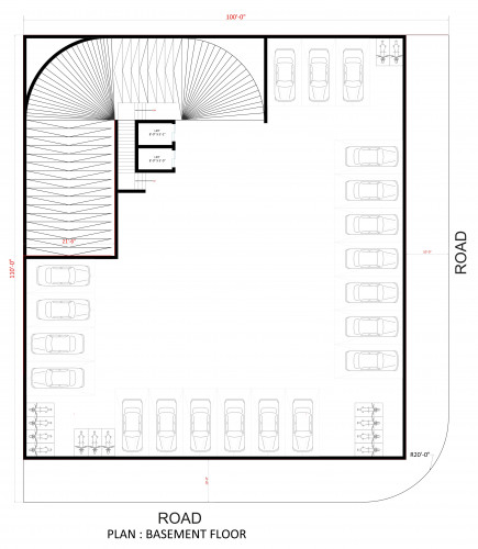 100*110 House plan, 11000 SqFt Floor Plan multistorey Home Design- 13853