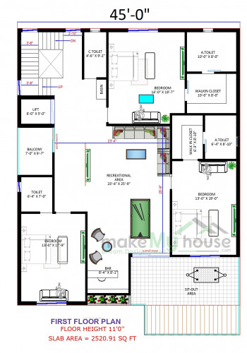 60*100 House plan, 6000 SqFt Floor Plan duplex Home Design- 13895