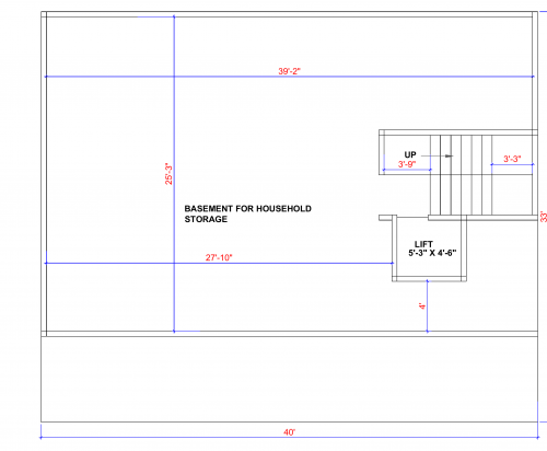 40*33 House plan, 1320 SqFt Floor Plan singlex Home Design- 3579