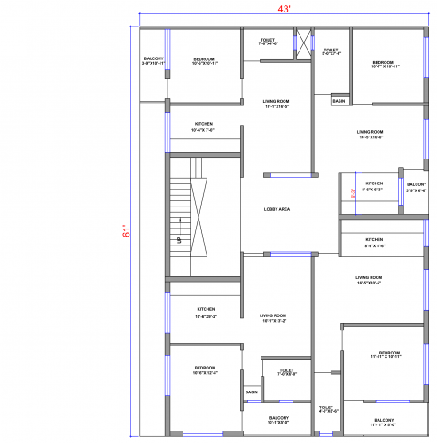 40*60 House plan, 2400 SqFt Floor Plan duplex Home Design- 200