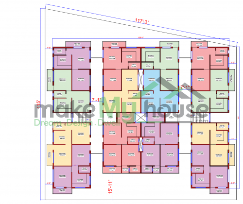 120*100 House plan, 12000 SqFt Floor Plan multistorey Home Design- 2657
