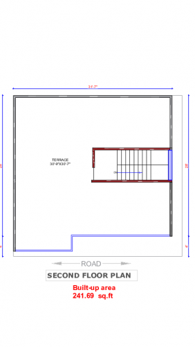 33*32 House plan, 1056 SqFt Floor Plan duplex Home Design- 4164