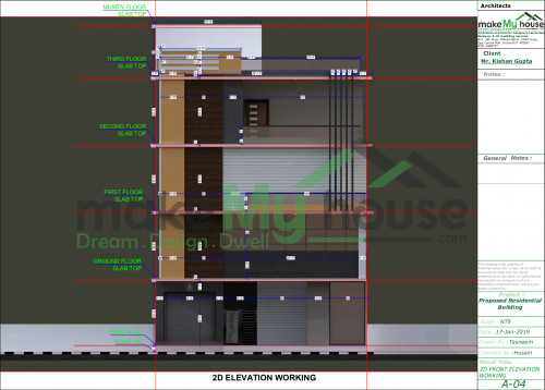 30*103 House plan, 3090 SqFt Floor Plan multistorey Home Design- 209