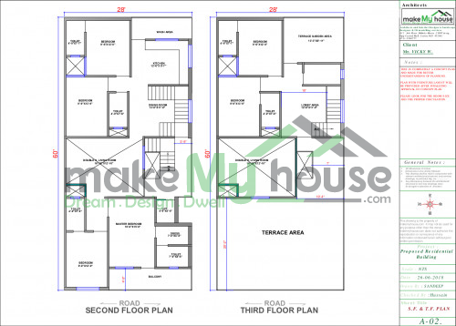 25*50 House plan, 1250 SqFt Floor Plan multistorey Home Design- 821