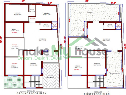 Buy 34x46 House Plan | 34 by 46 Elevation Design | Plot Area Naksha