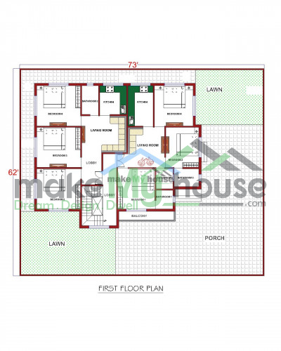 2 Side Open House Plan | Corner Lot Home Design with Load Garage