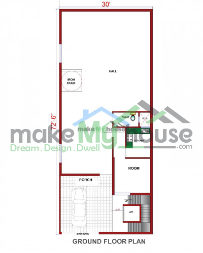 Buy 30x70 House Plan | 30 by 70 Elevation Design | Plot Area Naksha