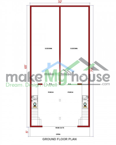 Buy 40x80 House Plan | 40 by 80 Elevation Design | Plot Area Naksha