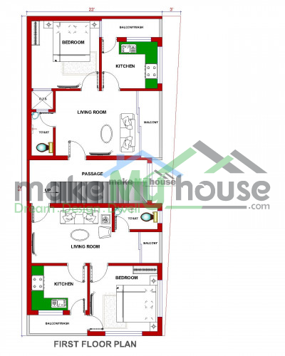 Buy 25x60 House Plan | 25 by 60 Elevation Design | Plot Area Naksha