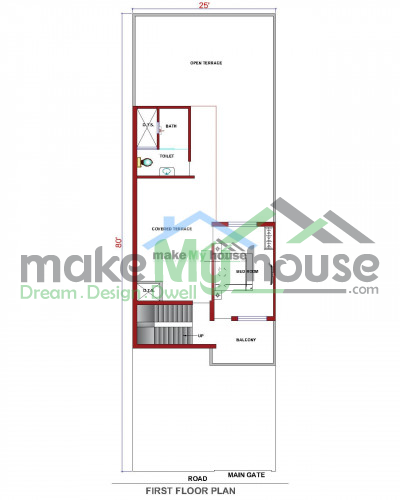 Buy 25x80 House Plan | 25 by 80 Elevation Design | Plot Area Naksha