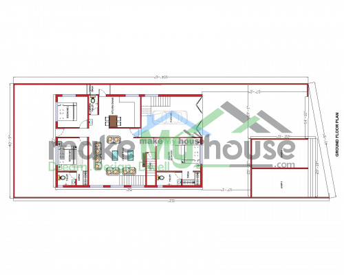 Buy 40x80 House Plan | 40 by 80 Elevation Design | Plot Area Naksha