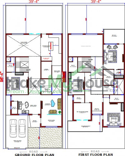 Buy 50x100 House Plan | 50 by 100 Elevation Design | Plot Area Naksha