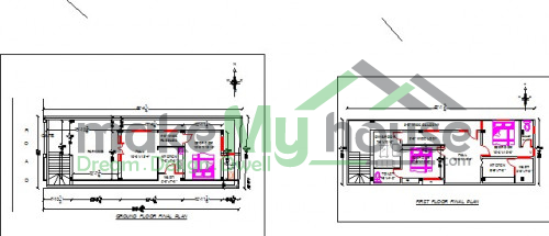 Buy 20x55 House Plan | 20 by 55 Elevation Design | Plot Area Naksha