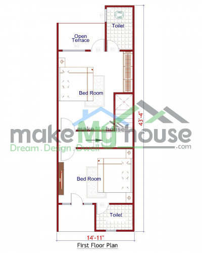 Buy 15x50 House Plan | 15 by 50 Elevation Design | Plot Area Naksha