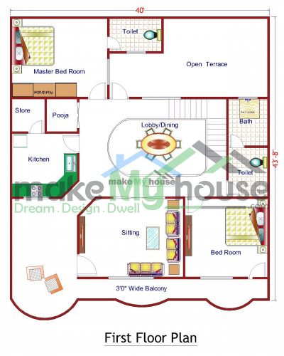 40x50 Two Storey House Plan | 2000 Square Feet Home Design Ideas|Plan494