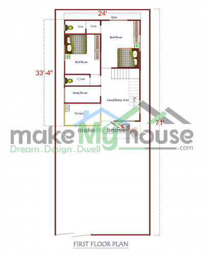 Buy 30x70 House Plan | 30 by 70 Elevation Design | Plot Area Naksha