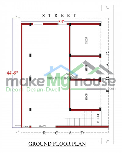 Buy 30x40 House Plan | 30 by 40 Elevation Design | Plot Area Naksha