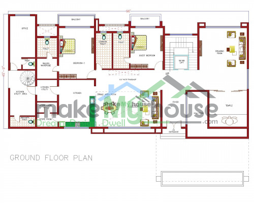 Buy 100x50 House Plan | 100 by 50 Elevation Design | Plot Area Naksha