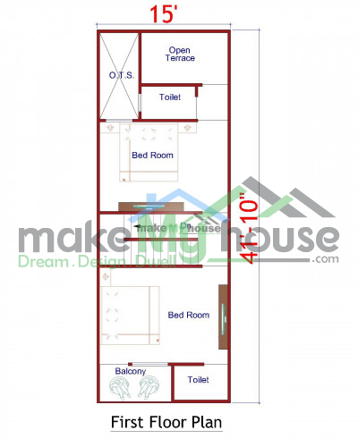 Buy 15x50 House Plan | 15 by 50 Elevation Design | Plot Area Naksha
