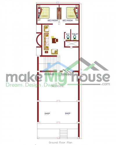 Buy 25x70 House Plan | 25 by 70 Elevation Design | Plot Area Naksha