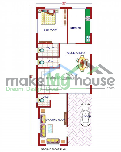Buy 30x70 House Plan | 30 by 70 Elevation Design | Plot Area Naksha