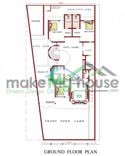 Buy 50x60 House Plan | 50 by 60 Elevation Design | Plot Area Naksha