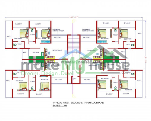 Buy 99x50 House Plan | 99 by 50 Elevation Design | Plot Area Naksha