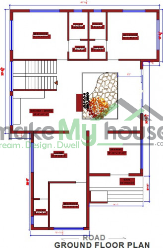 Buy 40x60 House Plan | 40 by 60 Elevation Design | Plot Area Naksha