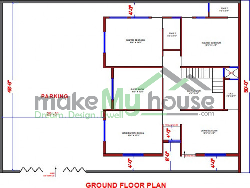 Buy 70x50 House Plan | 70 by 50 Elevation Design | Plot Area Naksha