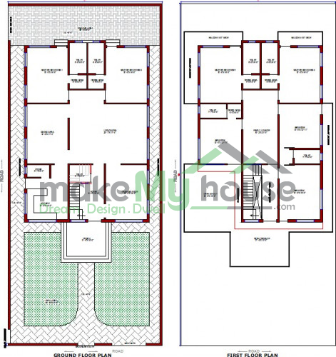 Buy 40x100 House Plan | 40 by 100 Elevation Design | Plot Area Naksha