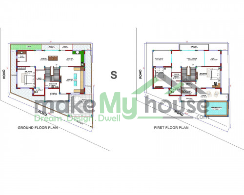 Buy 50x30 House Plan | 50 by 30 Elevation Design | Plot Area Naksha