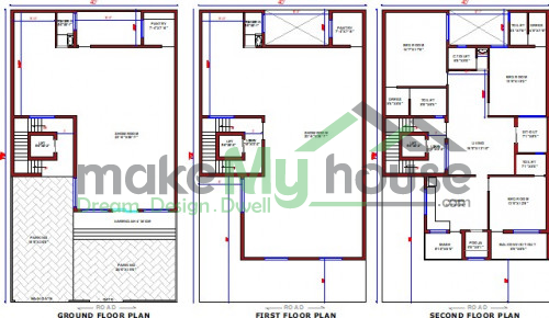 Buy 40x70 House Plan | 40 by 70 Elevation Design | Plot Area Naksha