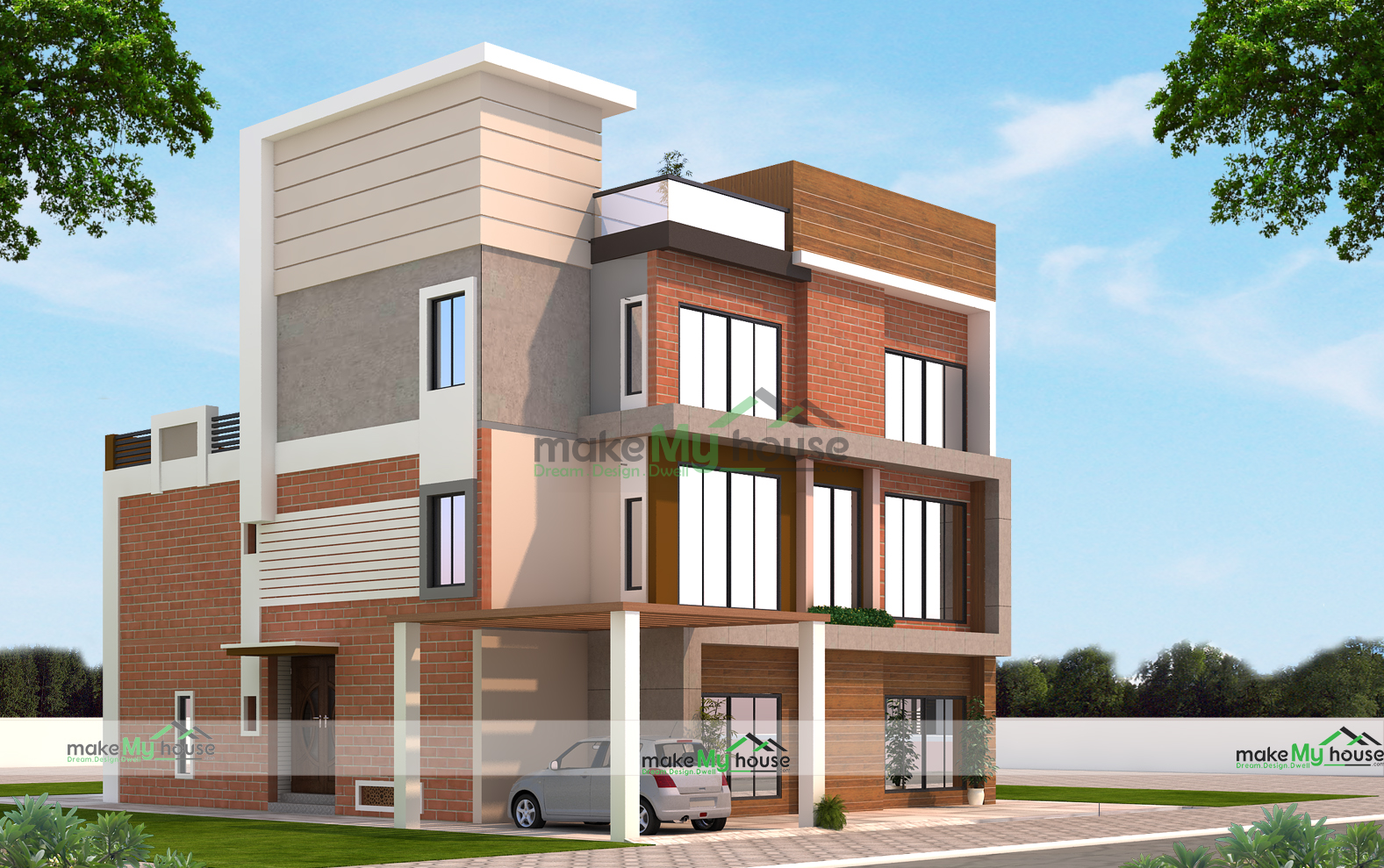 Buy 45x50 House Plan | 45 by 50 Elevation Design | 2250Sqrft Home Naksha