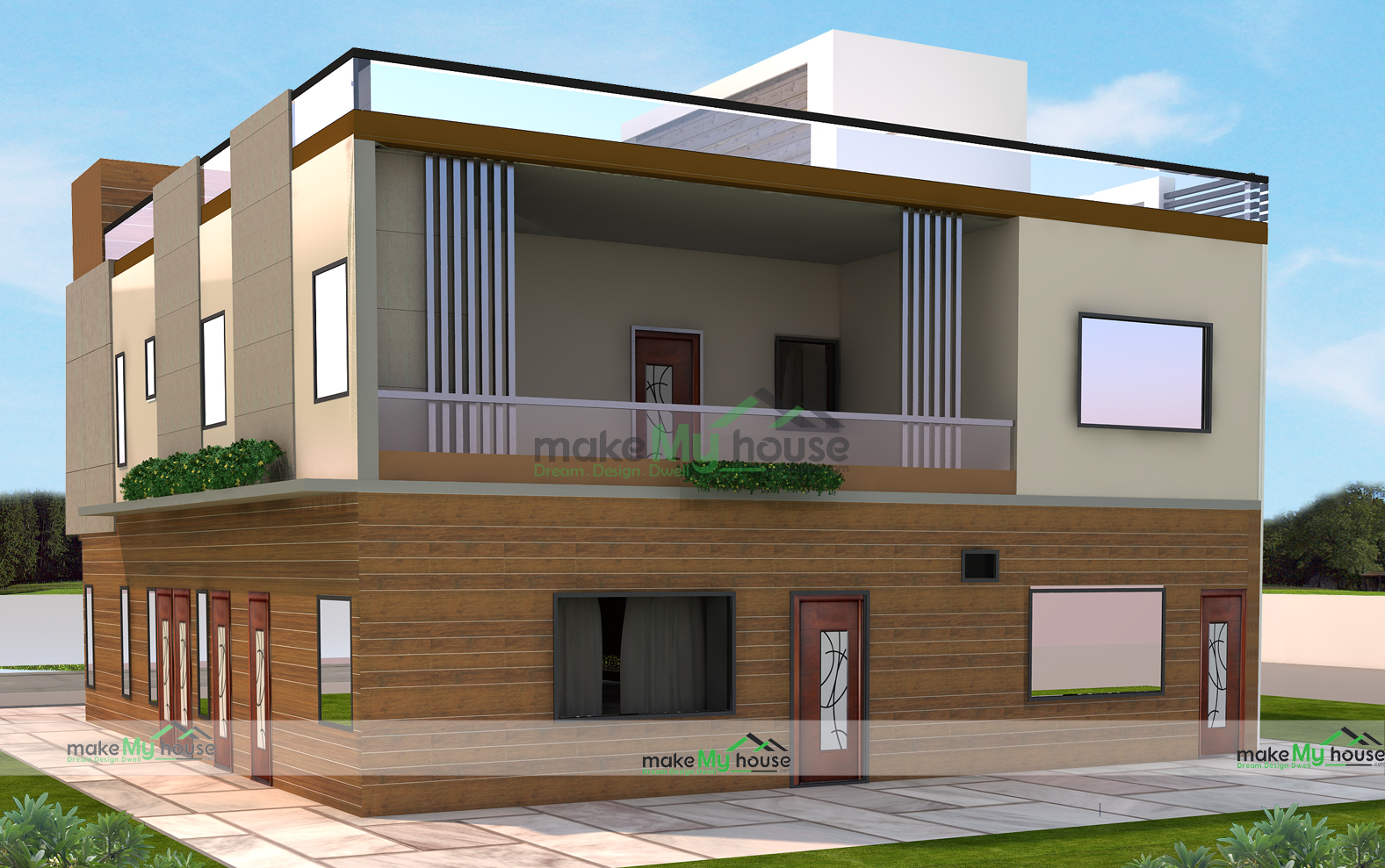 Buy 45x50 House Plan | 45 by 50 Elevation Design | 2250Sqrft Home Naksha