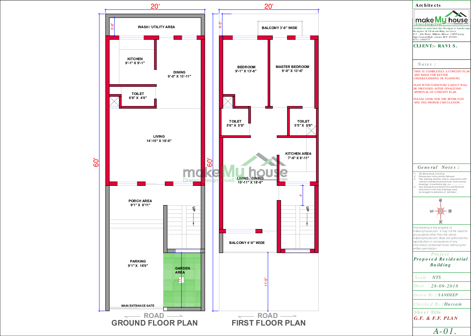 Buy 20x60 House Plan | 20 by 60 Front Elevation Design | 1200Sqrft Home ...